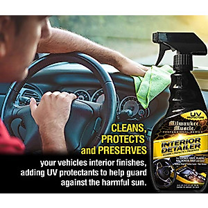 Milwaukee Muscle - Auto Car Interior Cleaner Detailer Spray - 24 Fl Oz - For Cars, Bikes, Boats - Cleaner and Conditioner For Leather, Vinyl, Plastics, Screens - Upholstery Protectant Detailing Spray