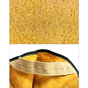 QWORK Fireproof Shoe Leg Cover Leather for Welding Welder Work Boot Protectors, Welding Safety Boot Covers, Leg Guards Gaiters, Men and Women