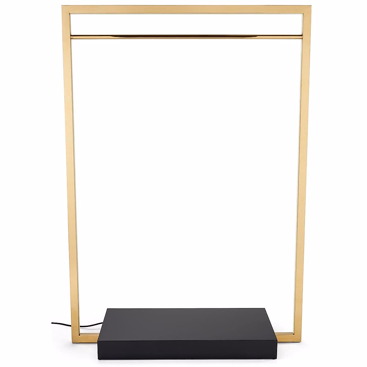 Displays2go Freestanding Garment Display Rack, Recessed LED Lighting, for Retail Boutique - Gold (SMOFCGRLED)