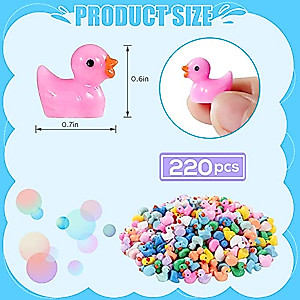 LOUHUA Mini Ducks 220 Pack Tiny Duck Figurines Bulk for Miniature Dollhouse Decor Accessories Garden Aquarium Potted Ornament Party Toys DIY Charms Office Classroom Activity to Hide