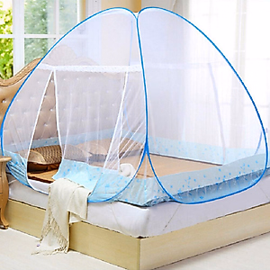 Anntool Pop-Up Mosquito Net, Portable Bed Canopy Folding Mosquito Net, Fine Mesh Net for Bed with Bottom for Baby Toddlers Kids Adult, Camping Tent for Travel, One Door, L 39 x W 75 x H 43 inches