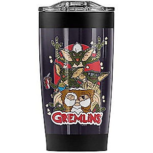Logovision Gremlins Popcorn Stainless Steel Tumbler 20 oz Coffee Travel Mug/Cup, Vacuum Insulated & Double Wall with Leakproof Sliding Lid | Great for Hot Drinks and Cold Beverages