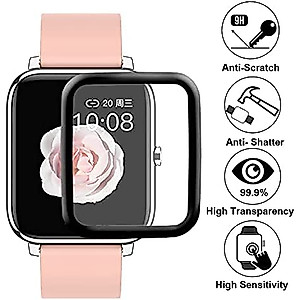 P22 Smartwatch Screen Protector, Lamshaw [3 Pack] 3D Full Coverage PET Film Compatible for KALINCO P22 Smartwatch/Rinsmola P22D 2021 Smartwatch/Popglory P22 / CanMixs P22 Smartwatch (3 Pack)