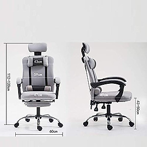 XXXDXDP Office Chair High Back Executive Computer Desk Chair - Adjustable Lumbar Support, Slidable Headrest and Flip-up Arms, Thick Padding for Comfort
