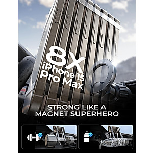 LISEN 2 Pack Fits MagSafe Car Mount - [24 Super Magnets] Magnetic Car Phone Mount, Air Vent Phone Holder Car, Hands Free Cell Phone Holder Clip for iPhone 15 14 13 Pro Plus Max Mini Mag Safe Case