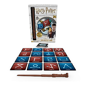 Harry Potter Spellcasters-A Charade Game with A Magical Spin - Cast Your Spell and Master Your Magic - Includes Spellcaster Wand (Replica of Harry Potter's Wand), 32 Spell and 32 Spellcaster Cards