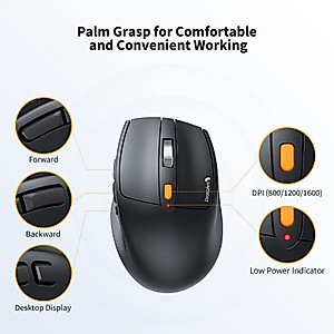 Wireless Keyboard Mouse, ProtoArc EKM02 2.4G Rechargeable Ultra-Slim Keyboard for Mac with Removable Magnetic Wrist Rest, Full Size Curved Keyboard for Natural Typing, Compatible with Windows/Mac