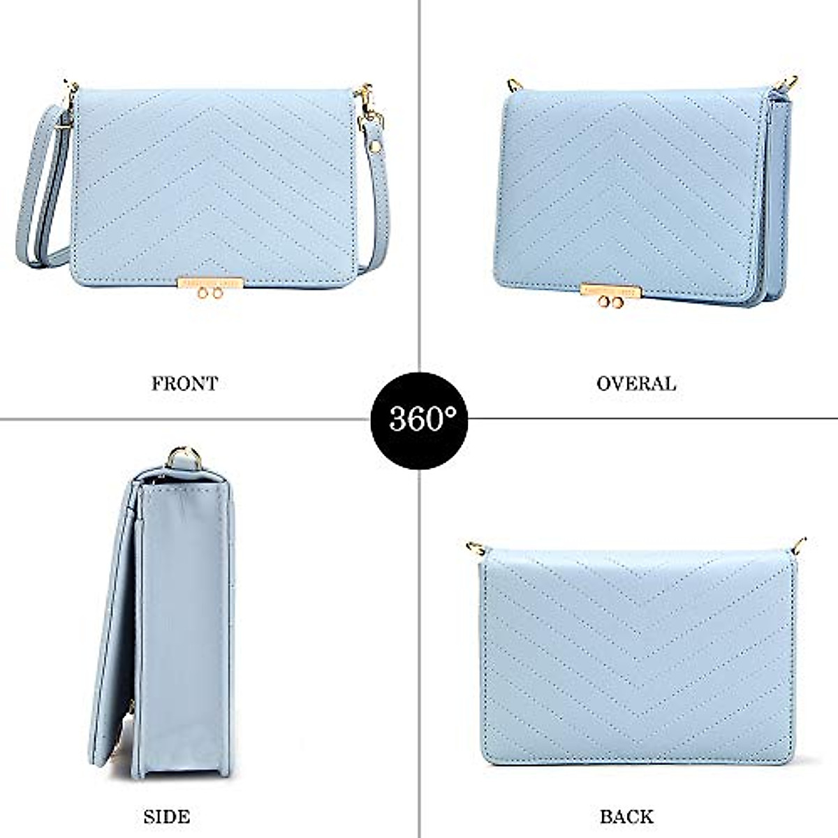 KUKOO Small Crossbody Bag for Women Cell Phone Purse Wallet Clutch Handbag with Credit Card Slots