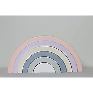 Wooden Rainbow Stacking Toy - Montessori Toys (Pink)