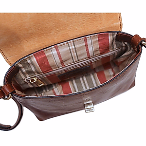 Floto Sapri Cross Body Bag in Brown Leather