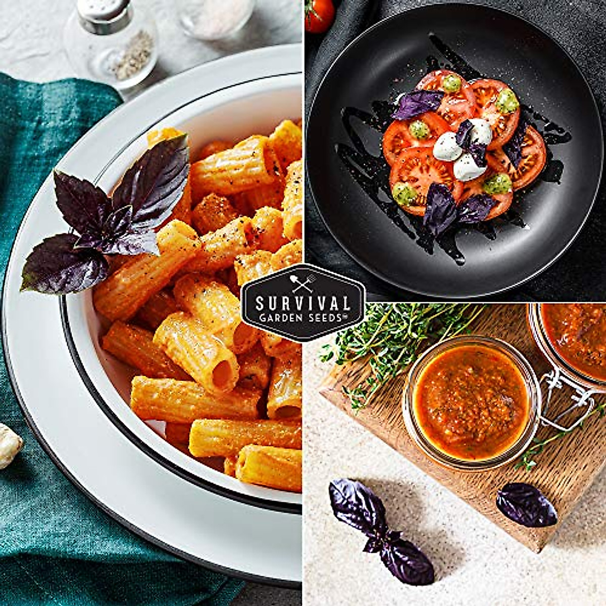 Survival Garden Seeds - Opal Basil Seed for Planting - Packet with Instructions to Plant and Grow Delicious & Unique Purple Basil Herb Plants in Your Home Vegetable Garden - Non-GMO Heirloom Variety