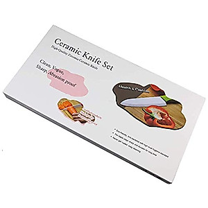 WACOOL Ceramic Knife Set 3-Piece (Includes 6-inch Chef's Knife, 5-inch Utility Knife and 4-inch Fruit Paring Knife), with 3 Knife Sheaths for Each Blade (Black Hand 2022)