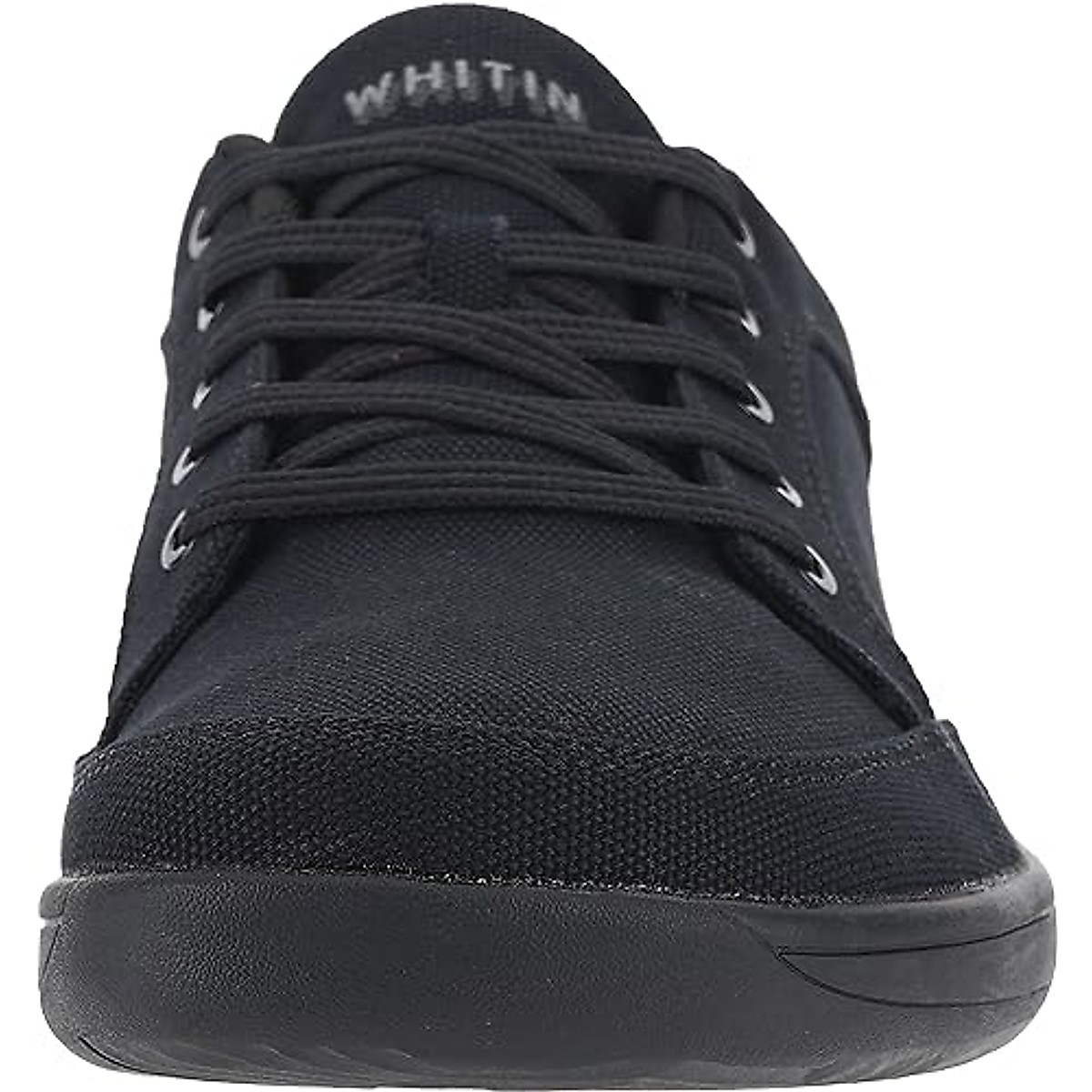 WHITIN Men's Wide Toe Box Canvas Barefoot Minimalist Shoes Zero Drop Sneaker Extra Width Size 13 Gym Tennis Male Casual Weightlifting Black 47