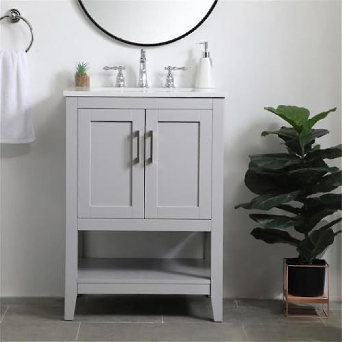 Elegant Kitchen and Bath 24 inch Single Bathroom Vanity Cabinet - Grey