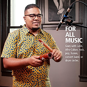 Meinl Percussion Red Finish African Select Hardwood Claves Musical Instrument Sticks, Hollow Body — NOT Made in China — for Live, Studio and Classrooms, 2-Year Warranty (CL3RW)