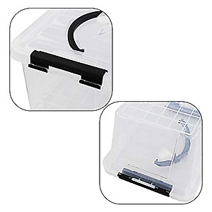 Obstnny 6 Quart Stackable Clear Plastic Storage Bins with Lids, Multi-purpose Organizing Boxes, 2 Packs