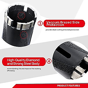 DT-DIATOOL Diamond Core Drill Bit 2" - Welded Hole Saw 50mm with 5/8-11 Arbor for Granite Marble Concrete Hard Stone