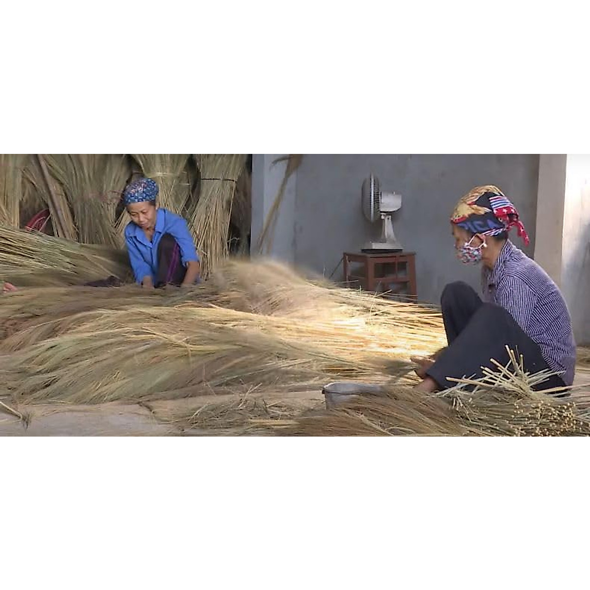 (5 Packs) Gentle Cleaning Power of Asian Broom - Traditional Vietnamese Straw Brooms
