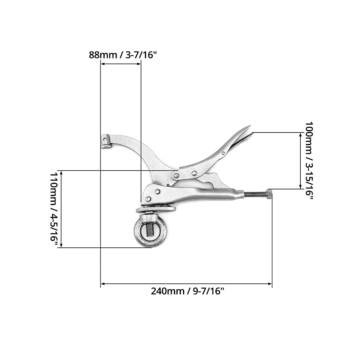 QWORK 9inch Drill Press Locking Clamp, 2 Pack, Fix Clamp, Strong Gripping Clip