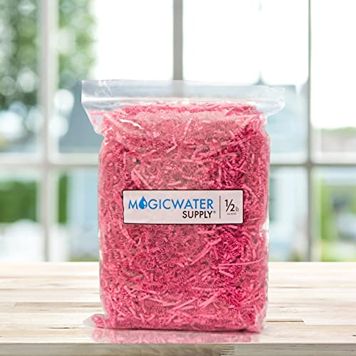 MagicWater Supply Crinkle Cut Paper Shred Filler (1/2 LB) for Gift Wrapping & Basket Filling - Pink