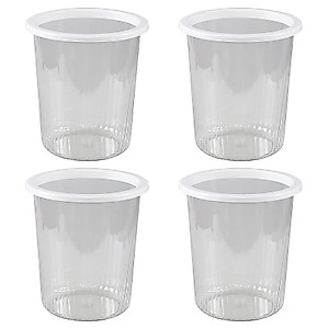 Begale 4-Pack 2.6 Gallon Acrylic Clear Round Wastebasket Trash Can, Plastic Round Garbage Container Bin for Bathroom, Bedroom, Kitchen, Office