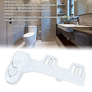 LJCM Toilet Bidet, Water Pressure Bidet Attachment Water Saving Easy Installation Cold Water Gentle Cleaning Dual Nozzle for Feminine Wash (9/16)