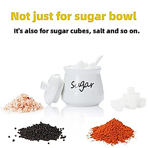 ONTUBE Ceramic Sugar Bowl with Lid and Spoon 12oz (White)