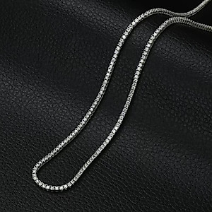 tianzuan Hip Hop Iced Out 925 Silver Moissanite Tennis Chain Bracelet 2mm width VVS White Round Synthetic Diamond Jewelry(6.5 inches)