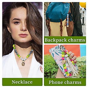 255Pcs Silicone Beads, Silicone Beads for Keychain Making, 12mm 15mm Loose Beads for Keychain Making 15 Colors Bead Bracelet Making kit, Craft Necklace Beads for DIY Jewelry Making