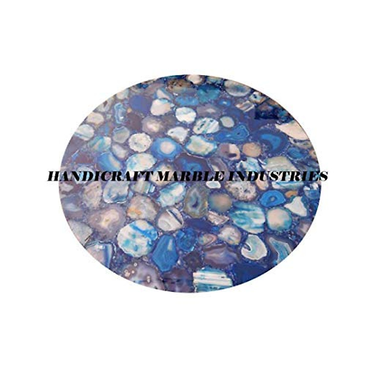 30" Inch Blue Agate Round Coffee Table, Agate Table, Stone Coffee Table, Agate Table Top, Agate Coffee Table, Agate Side Table Home Decor