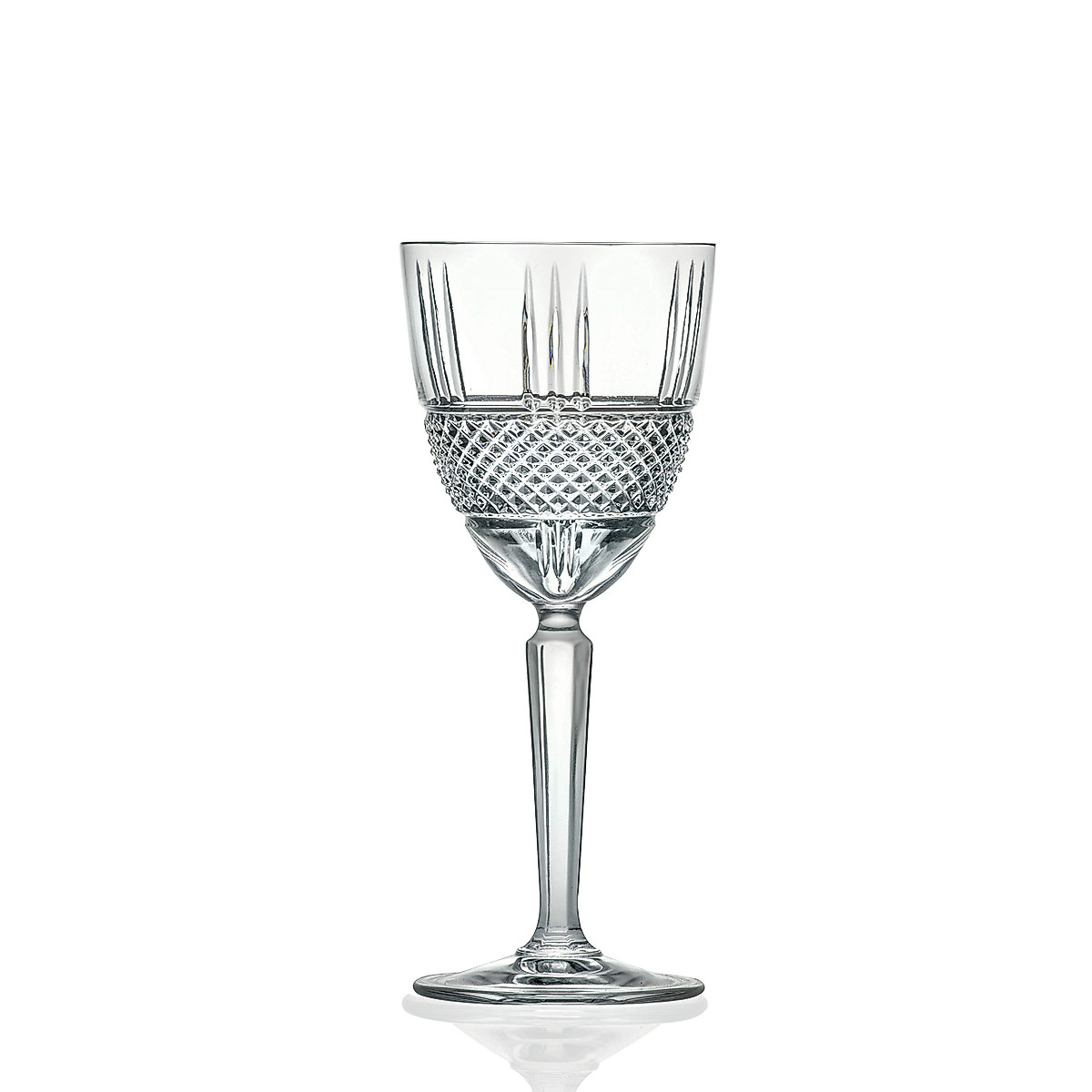 Goblet, White Wine Crystal Glass, Water Glass, Stemmed Glasses, Set of 6 Goblets, 8 oz, Beautifully Designed, by Barski, Made in Europe
