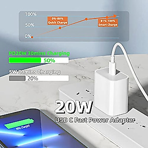 iPhone 14 Charger 20W Adapter for iPhone 13/12/11/14 Series, PD Power Adapter[2-Pack] Wall Plug with 5Ft Charging Cable for iPhone 14/14 Pro/14 Pro Max/14 PLUS/10/9/8