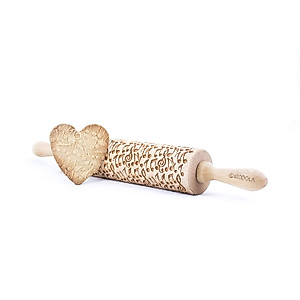 Rolling Pin Embossed with CRAZY NOTES Pattern for Baking Engraved Cookies Size Large 16.9 inch