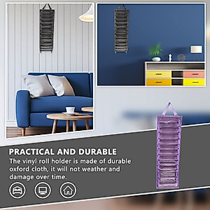 EXCEART Shelf Bracket Vinyl Roll Holder Vinyl Roll Storage Rack 12 Compartments Wall Mount Over The Door Craft Vinyl Storage Organizer Wrap Organizer for Closet Purple Jewelry Holder Stand