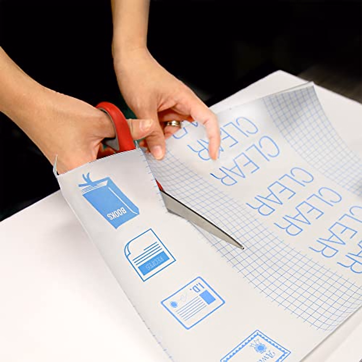 BAZIC Book Cover Clear Self Adhesive Bookcover 18" X 1.5 Yard (54"), Laminate Pack Cover Books Documents, Film Easy Peel, 1-Roll