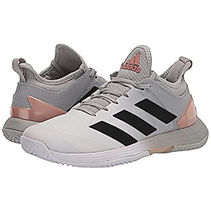 adidas Women's Adizero Ubersonic 4 Tennis Shoe, Grey/Black/White, 6.5