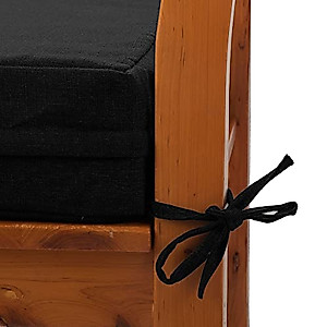 Water-Resistant Outdoor Bench/Settee Cushion Slip Cover,Patio Furniture Cushion Covers,Garden Long Chair Cover ONLY-48x18x3 INCH (Black)