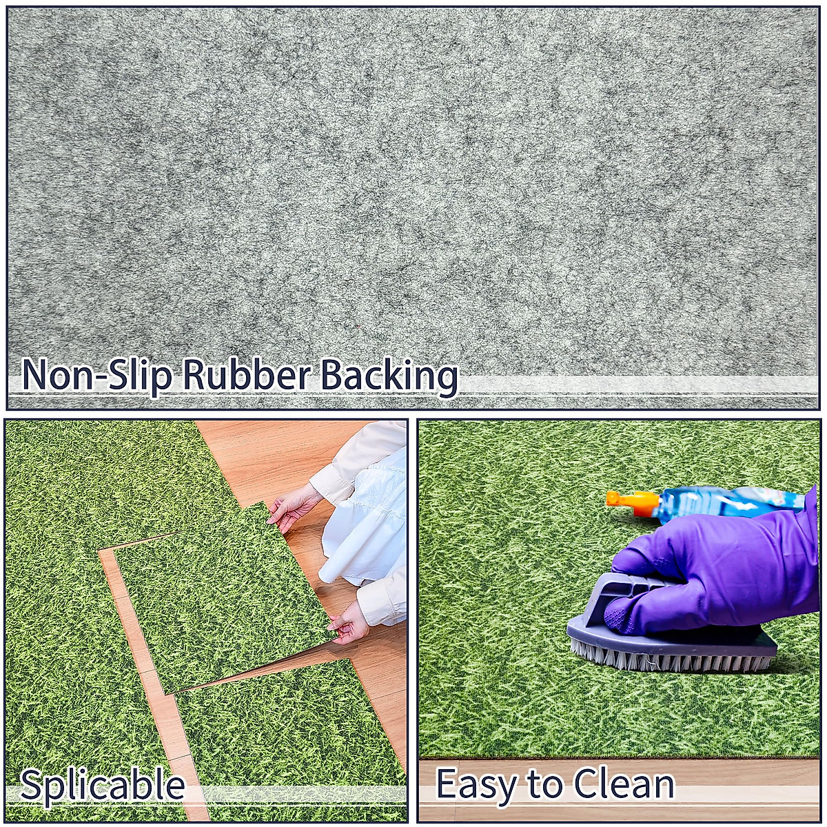 Candockway Carpet Tiles, Peel and Stick Floor Tile 15.75×15.75 inch, Self Adhesive Interlocking Carpet Squares, Anti-Slip Dog Cat Mat Easy Install for Living Room Bedroom 6 Pcs