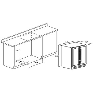 Kalamera Wine and Beverage Refrigerator, 30 inch Wine Fridge Dual Zone Hold 33 Bottles and 96 Cans, Digital Touch Control, Built-In or Freestanding