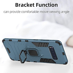 AKABEILA Case for Samsung Galaxy S9 Plus Shockproof Silicone Phone Case Heavy Duty Full Body Armour Dual Layer Protective Cover with Finger Ring Kickstand [Support Magnetic Car Mount] Blue