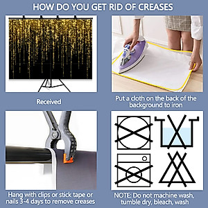 ASOONYUM 84"x60" Gold Glitter Backdrop Golden Black Birthday Party Background for Photography Women Men GIirl Sweet 16th 18th 40th Baby Shower Happy Birthday Banner Kids Portraits Photo Props