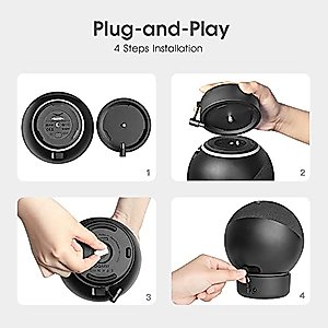 GGMM E4 Battery Base for 4th Generation, Work with Smart Speaker 4th Gen with Premium Sound, Make 4th Gen Portable, 10000 Battery Capacity Rechargeable Battery Stand, Black (Not Include The Speaker)