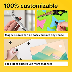 Adhesive Magnets for Crafts - 100 PCs Flexible Round Magnets with Adhesive Backing - Small Sticky Magnets - Magnetic Dots with Adhesive Back are Alternative to Magnetic Tape, Stickers and Strip