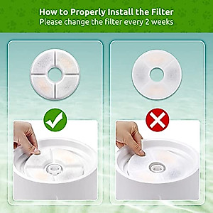 Cat Fountain Replacement Filter, 8-Pack Cat Water Fountain Filter & 4-Pack Pre-Filter Sponges for 81oz/2.4L Pet Fountain, Triple Filtration System Activated Carbon Filter for Cat Dog Water Dispensers