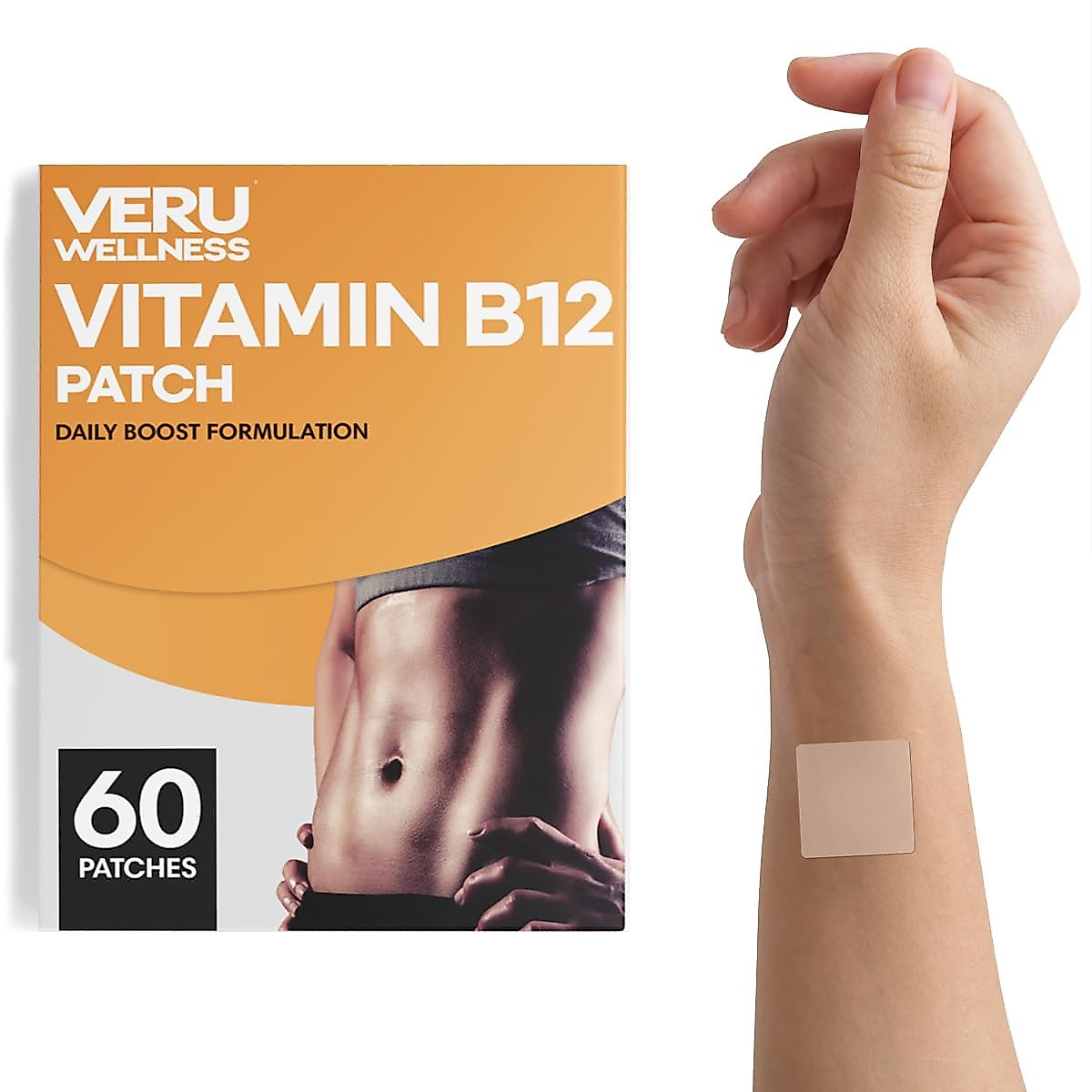 Veru Wellness B12 Energy Patch, Natural Patch B12, Garcinia - Self Adhesive Time Release Patch (60 Days)