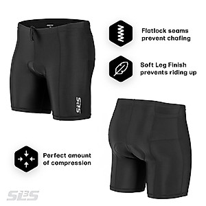 SLS3 Triathlon Shorts Men - Tri Short Mens - Men's Triathlon Shorts (Black, Medium)