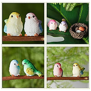 Jetec 30 Pieces Fairy Garden Accessories Bird Decorative Figurines Miniature Bird Figurines for Fairy Garden, Dollhouse Miniature, Cake Topper, Micro Landscape, Yard Bonsai Decal, Home Decoration