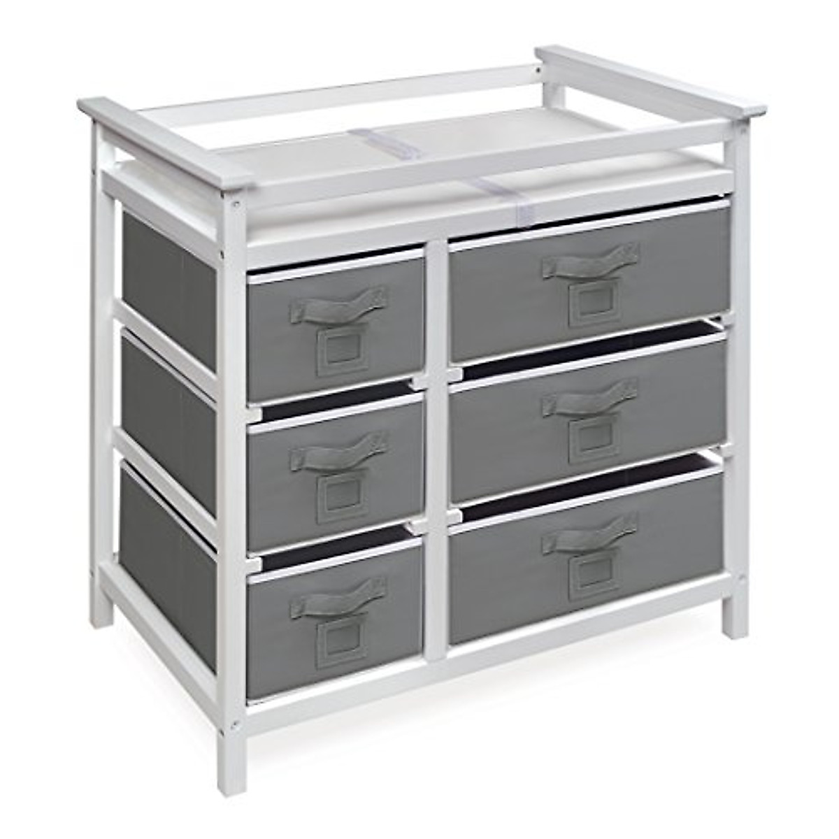 Modern Baby Changing Table with 6 Storage Baskets and Pad