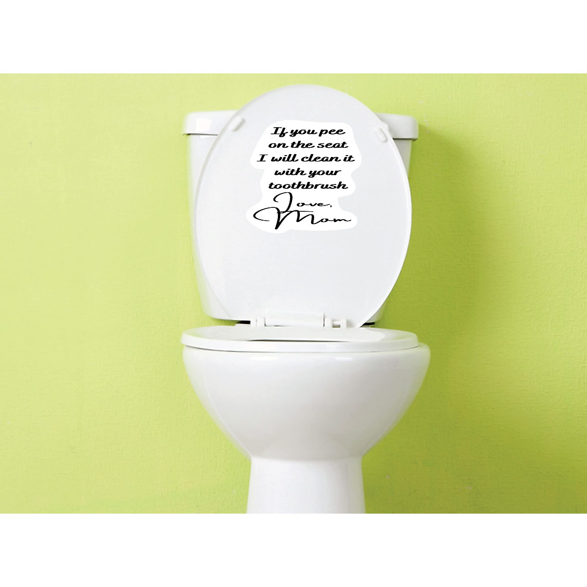 If You Pee on The seat I Will Scrub it with Your Toothbrush Love mom Funny Kids Bathroom Decor 6 Inch Decal Nursery Vinyl Saying Lettering Wall Art Inspirational Wall Quote PS115