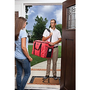 Rubbermaid Commercial Products Insulated Pizza & Food Delivery Bag, Large, 19.75in x 19.75in x 13in, Red, Pizza/Food Warmer Bag/Carrier, Resueable Warming Bag Doordash/Catering